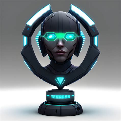 Technological Trophy Futuristic Cyberpunk 3D Arthub Ai