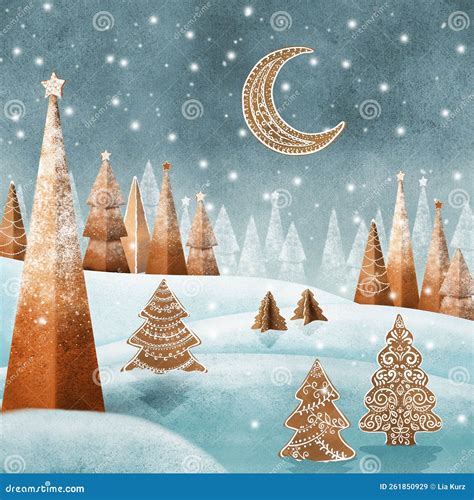 Winter Candy Land Street With Berries And Candies Royalty Free Stock