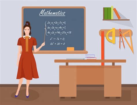Professor De Matemática Da Escola Vetor Premium