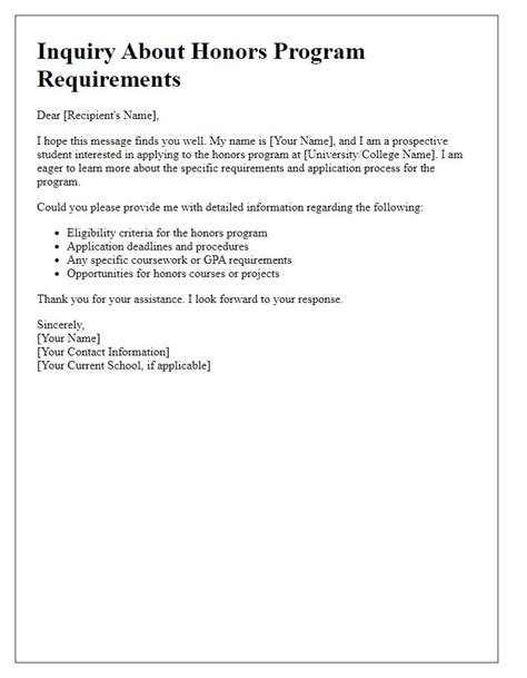 Letter Template For Honors Program Application Free Samples In Pdf Letterin