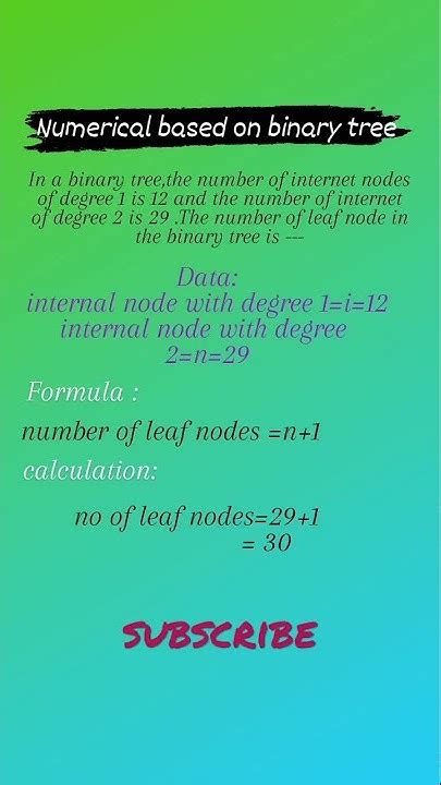 Numerical Binary Tree Number Of Leaf Nodedatastructure Youtube