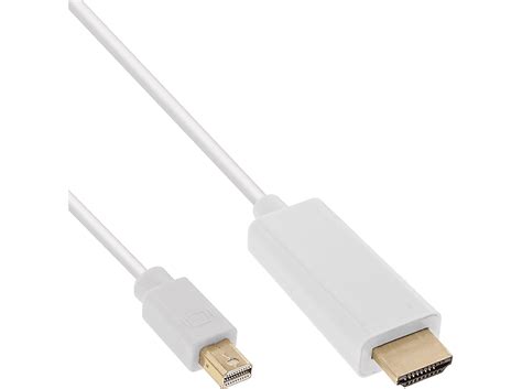 Inline Inline® Mini Displayport Zu Hdmi Konverter Kabel Weiß 2m 4k2k