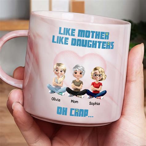 Like Mother Like Daughters Oh Crap Custom Pink Marble Mug T For Mothers And Daughters