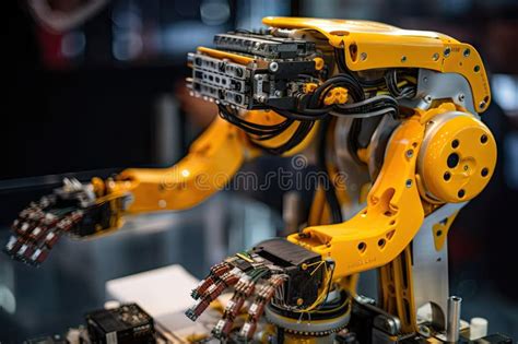 Close Up Of Robotic Arm With Sensors And Systems Visible Stock Illustration Illustration Of
