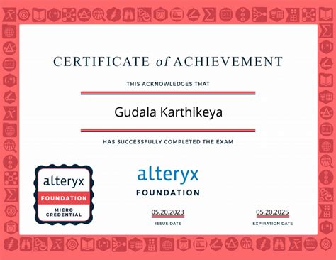 Gudala Karthikeya On Linkedin Certificate Of Achievement Alteryx