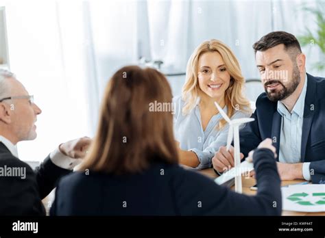 Positive Changes Cheerful Professional Smart Engineers Having A Productive Working Day While
