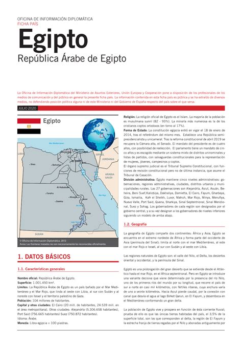 Ficha PaÍs Egipto República Árabe De Egipto Docslib