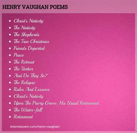 Henry Vaughan Peace Poems