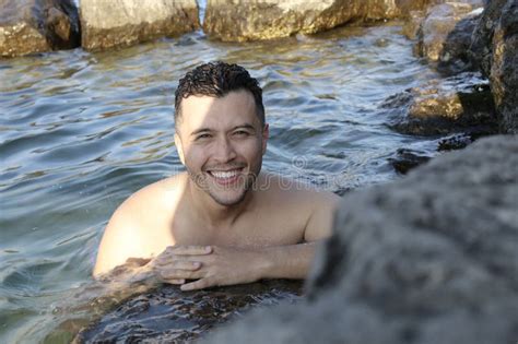 Handsome Ethnic Man At The Beach Stock Image Image Of Colombian