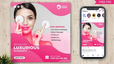 Free Beauty Spa Parlour Salon Social Ad Post Psd Template Psfiles
