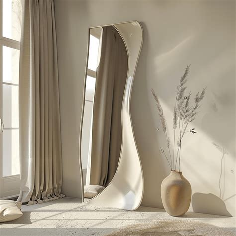 Design Of A Full Body Mirror In A Front View Standing On The Floor
