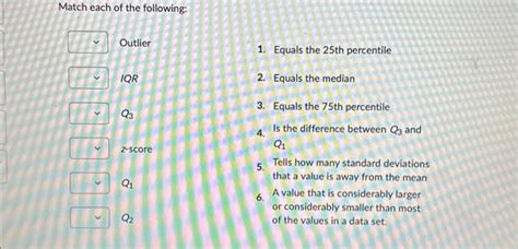 Solved Match Each Of The Following Chegg