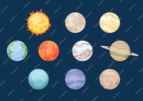 Zonnestelsel Set Van Cartoon Planeten Planeten Van Het Zonnestelsel