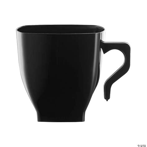 8 Oz Black Square Plastic Coffee Mugs 192 Mugs Oriental Trading