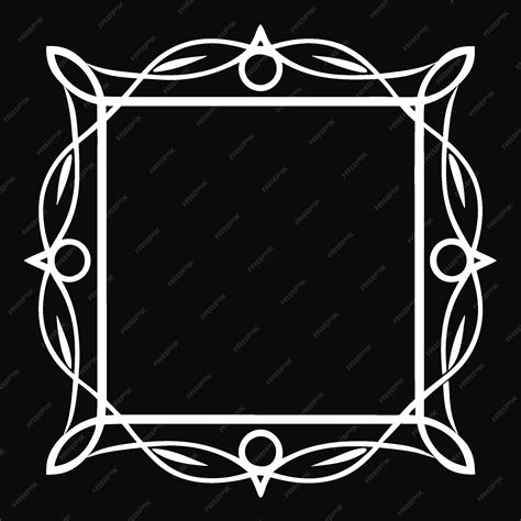 Decorative Ornamental Square Frame Border With Geometric Lines And