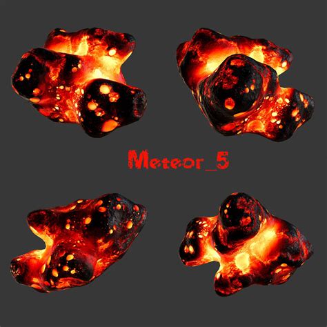 3d Model Lava Meteor Set Vr Ar Low Poly Cgtrader