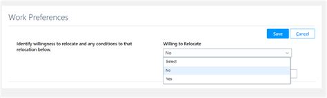 How To Add Drop Down List Of Values On Work Preferences Section Of Skills And Qualifications