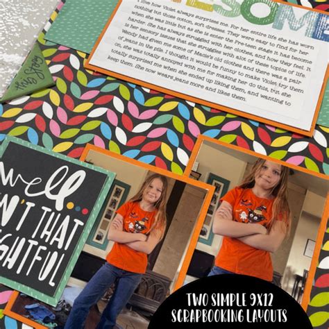 two simple 9x12 scrapbooking layouts
