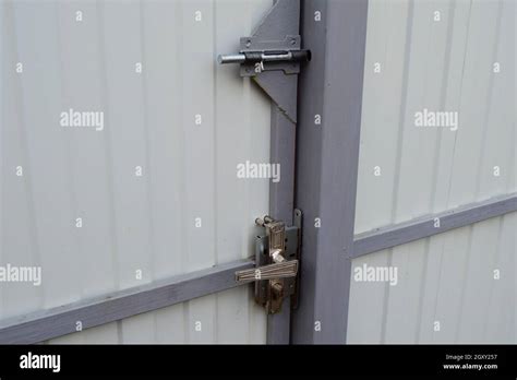 Latch On Gate And The Lock With The Handle A Design For Locking Of Gate From Within Stock Photo