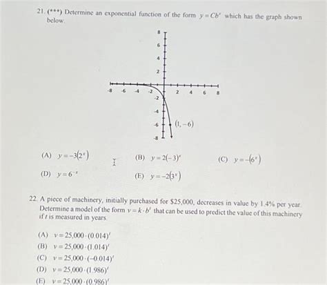 Solved 21 Determine An Exponential Function Of The