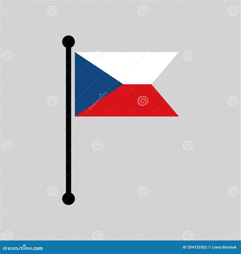 Czech National Flag On Flagpole Flag Of Czech Republic Map Pointer
