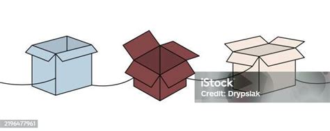 선물 상자는 한 줄로 채색된 연속 그림입니다 포장 판지 상자 벡터 일러스트 레이 션 나무 상자에 대한 스톡 벡터 아트 및 기타 이미지 나무 상자 디자인 라인아트