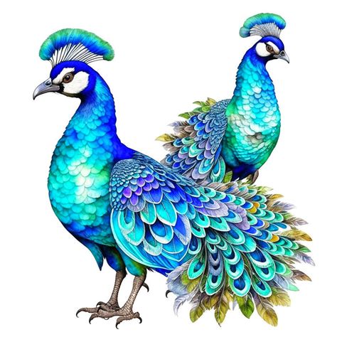 Peacock Digital Art Birds Clipart 10 High Quality S Digital Download Ai Art Mixed