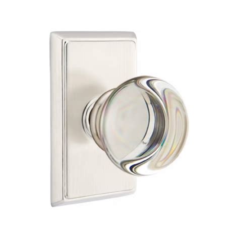 Emtek Providence Glass Knob Rectangular Rosette