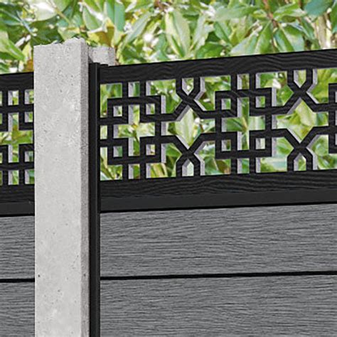 Fusion Zaria Fence Panel Mid Grey For Existing Concrete Posts