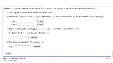 Solved Suppose F Is A Quadratic Function That Has Roots Chegg Com