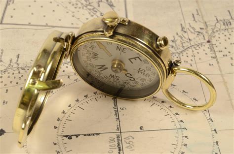 1920s Magnetic Brass Pocket Compass Us Engineer Corps Antique Suveryor