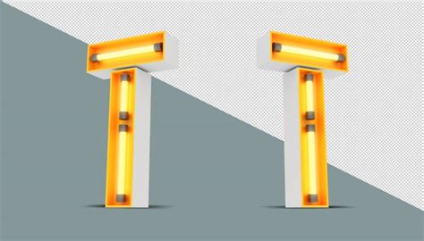 Alfabeto De Luz De Neón Archivo Psd Premium