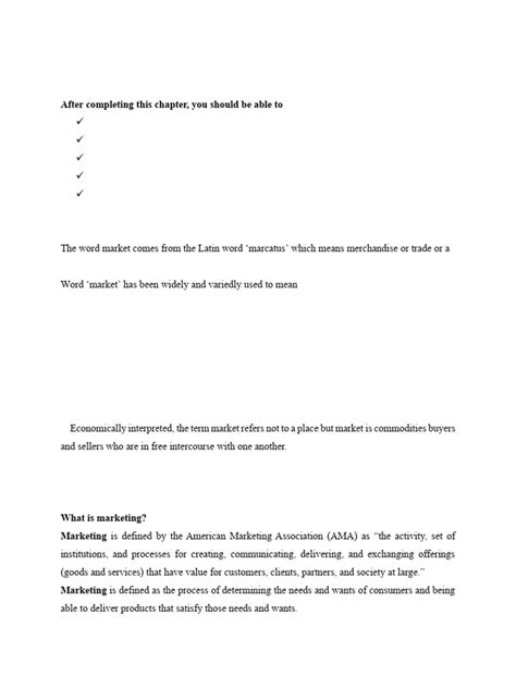 Marketing Chapter 1 And 2 Pdf Marketing Market Economics