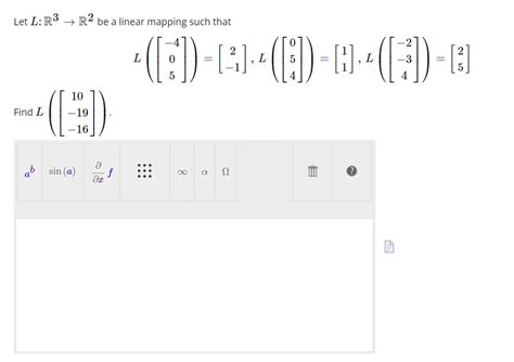 Solved Let Lr3→r2 Be A Linear Mapping Such That