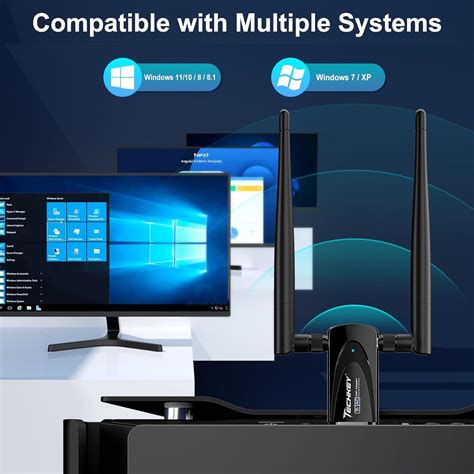 Wireless Usb Wifi Adapter For Desktop Pc Techkey Ac1300mbps Network