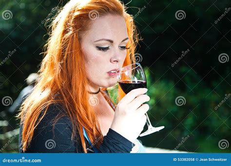 Red Hair Girl In Pin Up Style Stock Photo Image Of Style Portrait