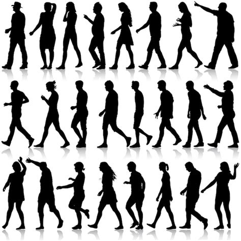 흰색 배경 벡터 일러스트 레이 션에 아름 다운 망과 여자의 검은 실루엣 프리미엄 벡터