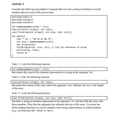 Task Write The Following Functionactivity Chegg