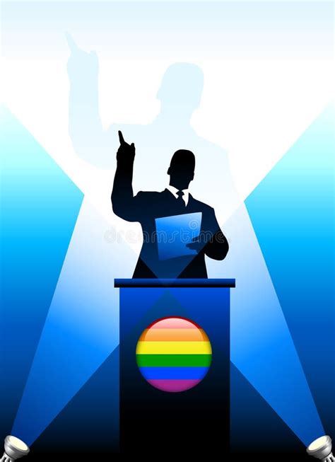 Man Giving Speech Stage Stock Illustrations 197 Man Giving Speech