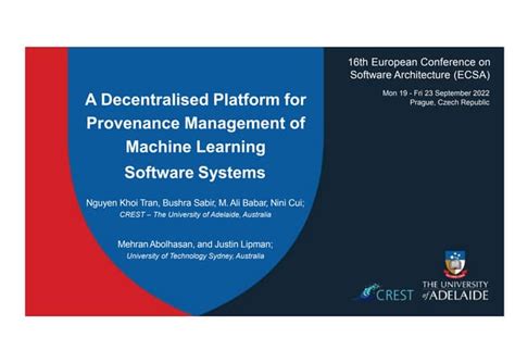 a decentralised platform for provenance management of machine learning