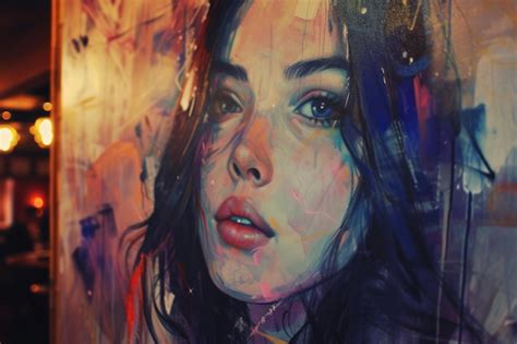 Premium Photo Abstract Closeup Of A Colorful Portrait Painting