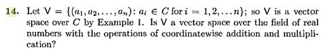 Solved Example The Set Of All N Tuples With Entries From A Chegg