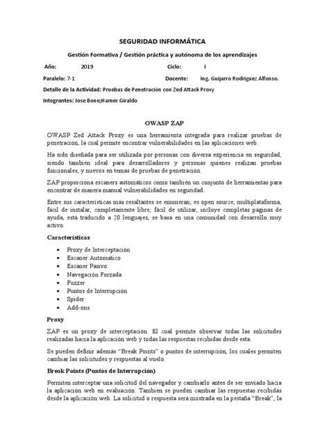 Owasp Zap Proxy Descargar Gratis Pdf Aplicación Web Servidor Proxy