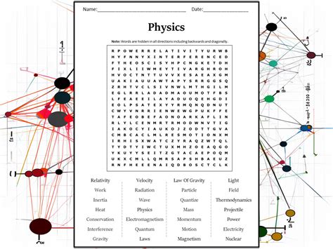 Physics Word Search Puzzle Worksheet Activity Teaching Resources