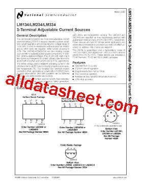 LM334Z Datasheet(PDF) - National Semiconductor (TI)