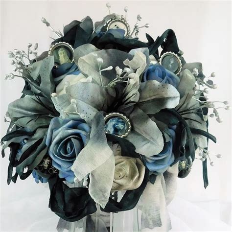 Corpse Bride Fantasy Wedding Bouquet Lilies Roses Bridal Wedding