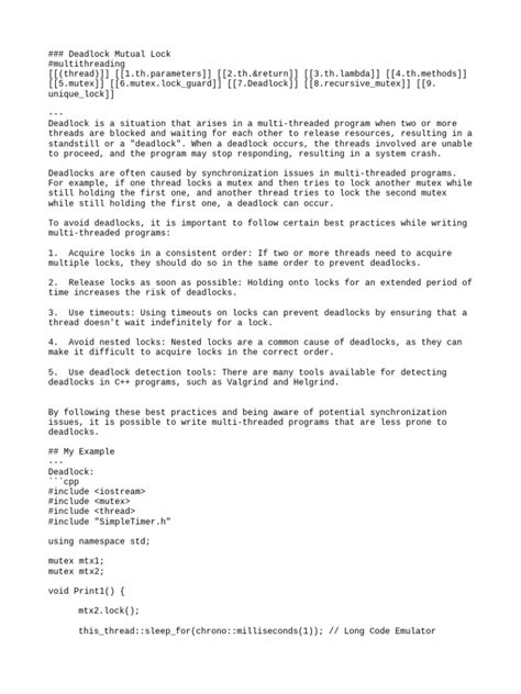 7 deadlock pdf thread computing operating system technology