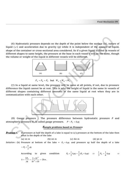 SOLUTION Iit Jee Physics Notes For Fluid Mechanics Studypool