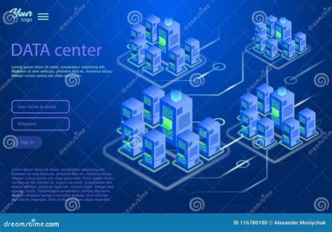 Data Center Design Concept Isometric Vector Illustration Stock Vector Illustration Of