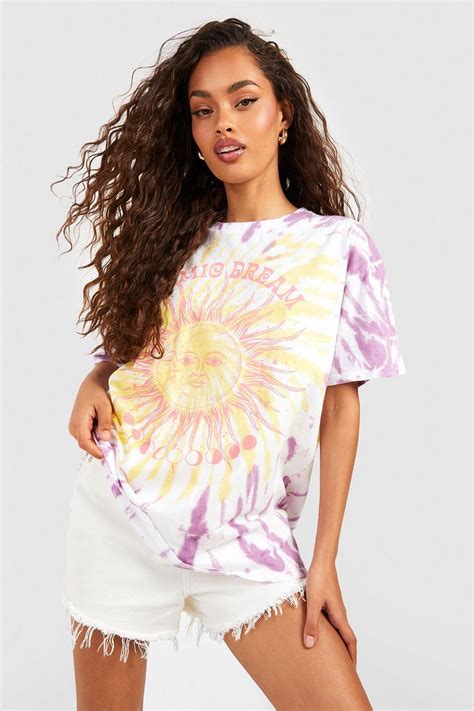 Womens Mystic Tie Dye Oversized T Shirt Boohoo Uk